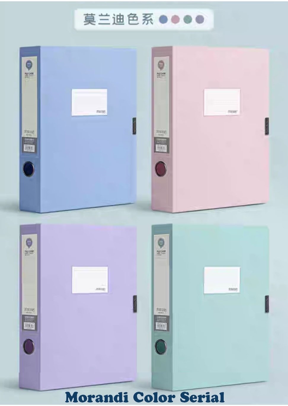 [1 Set 4pcs]A4 Morandi/Classic Color Storage File Box PVC Plastic File ...