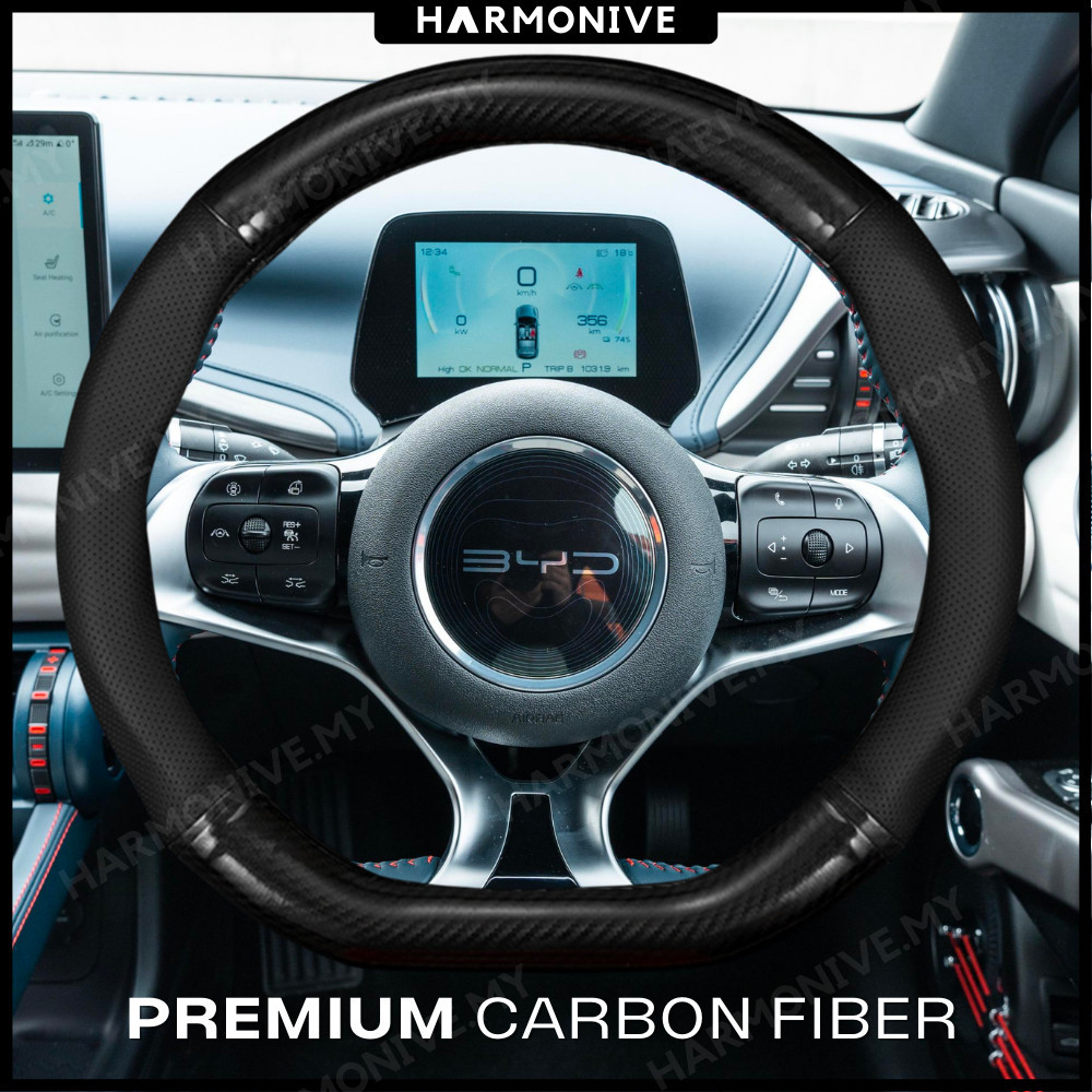 BYD Seal ATTO 3 Dolphin Carbon Fiber Sporty Steering Wheel Cover Penutup Stereng | Shopee Malaysia