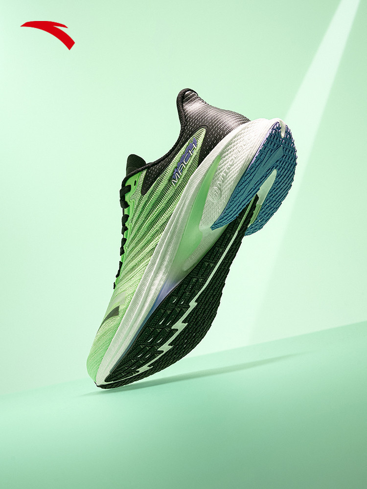 ANTA Men MACH 4 Running Shoes 1124B5583-1 Fluorescent Grass Green/Black ...