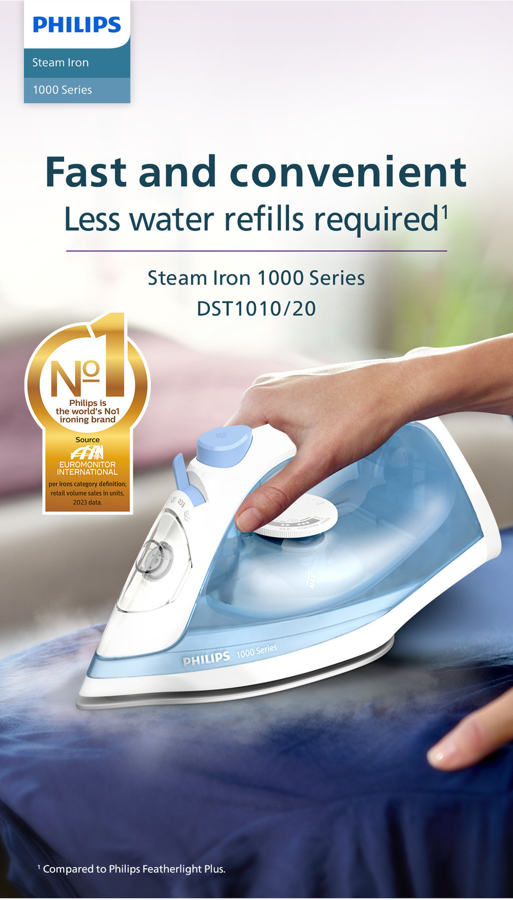 Philips 1000 Series Steam Iron (1400W) DST1010 | DST1010/20 | Shopee ...