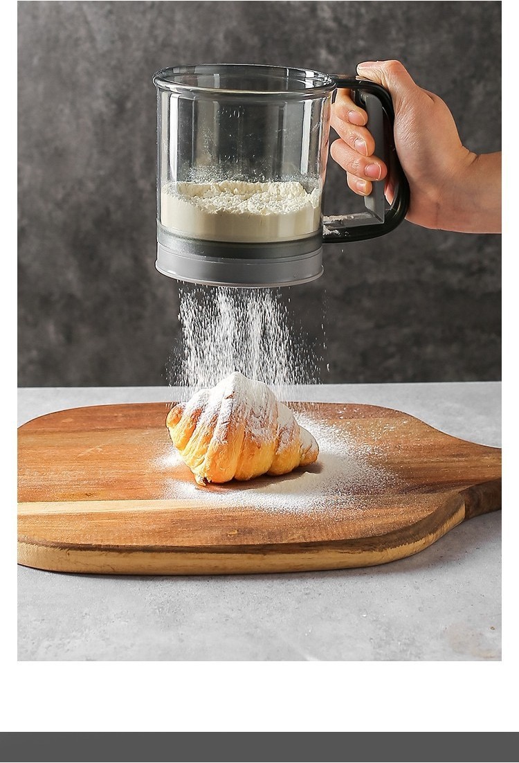 Semi-automatic Powder Sifter Handheld Flour Sieve Powder Mesh Filter ...