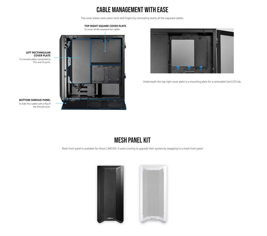 LIAN LI LANCOOL II MESH Performance TG ATX Chassis - Black # LANCOOL-II ...