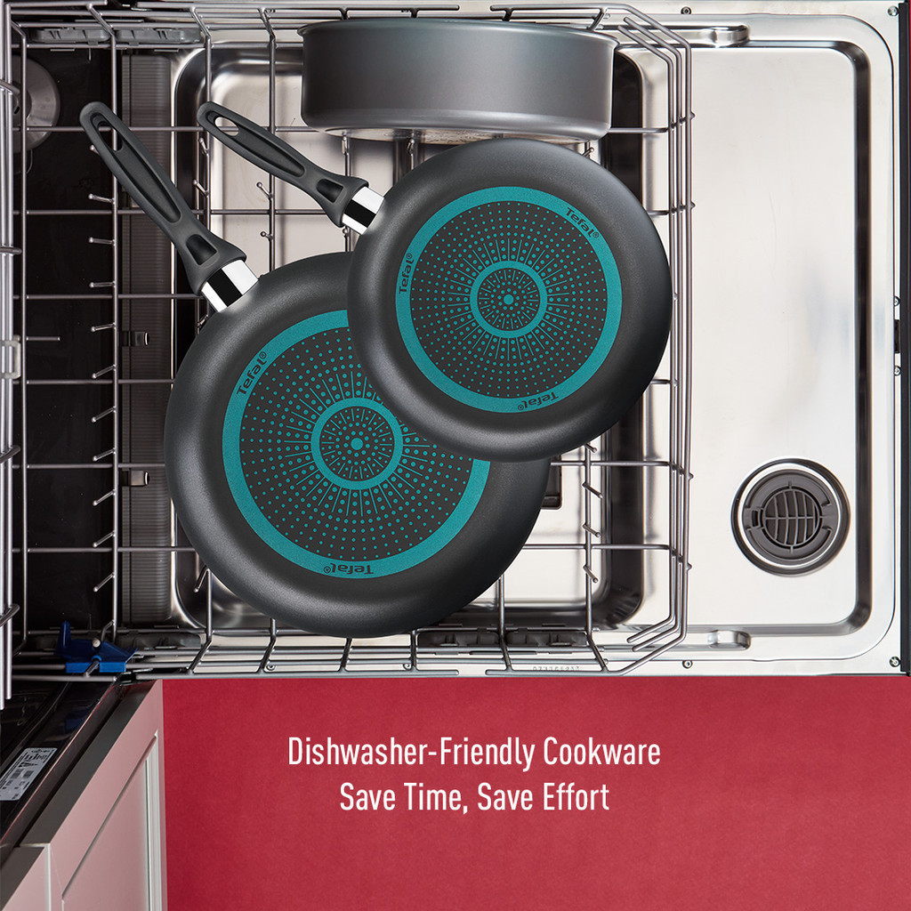 Tefal Cook & Clean 4pcs Set (Saucepan with lid 16cm + Wokpan 28cm + Small spatula) | Shopee Malaysia