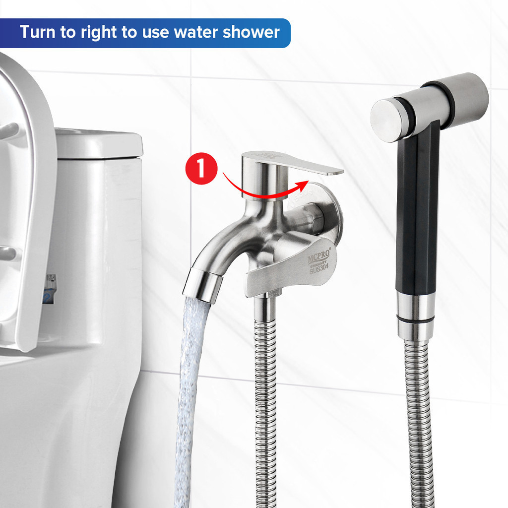 MCPRO Stainless Steel SUS304 Bathroom Faucet TWO WAY TAP bidet spray ...