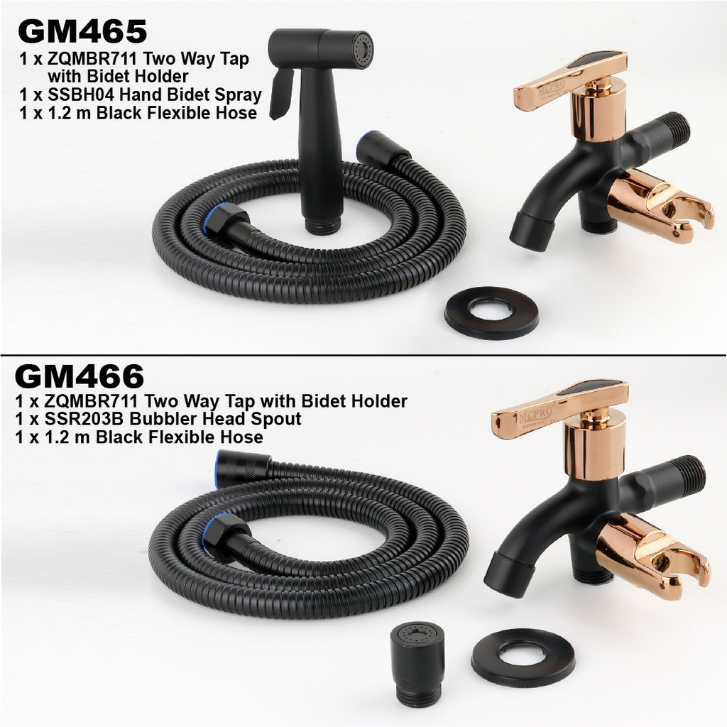 MCPRO Stainless Steel Bathroom Rose Gold Black TWO WAY TAP with BIDET ...
