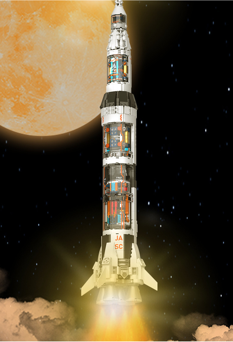 Jaki Block Rocket Launcher Satellite Spaceship Series Space Decoration Building Brick Toy JK8501 ...