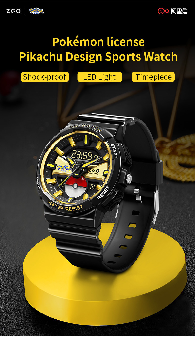 ZGO x Pokemon Pikachu jam tangan Mechanical Waterproof Watch For Men's ...