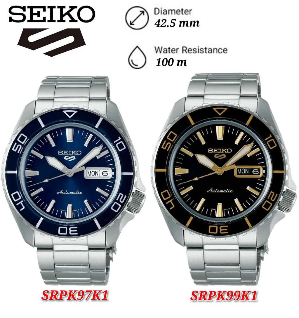 Seiko 5 Sports SRPK97K1 / SRPK99K1 SKX Series Automatic Curved Hardlex ...