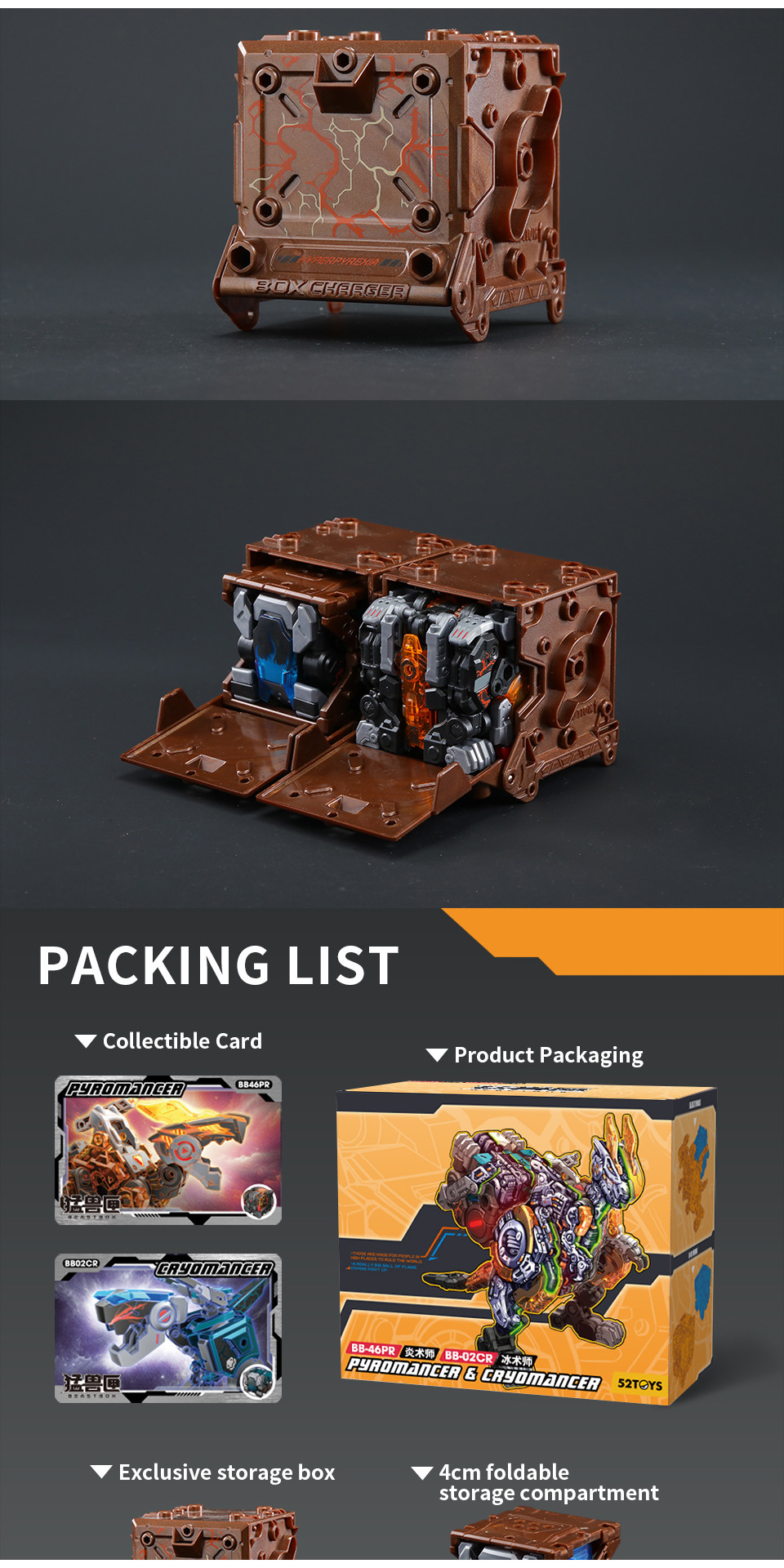 52TOYS BEASTBOX BB-49PR Pyromancer And BB-02CR Cryomancer Mecha ...