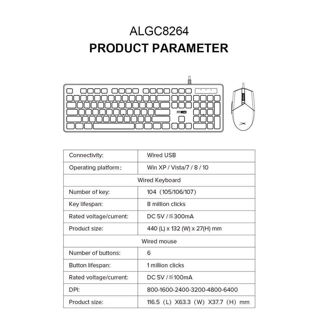 ALTEC LANSING ALGC8264 Wired Gaming Keyboard & Mouse Combo - Wired ...