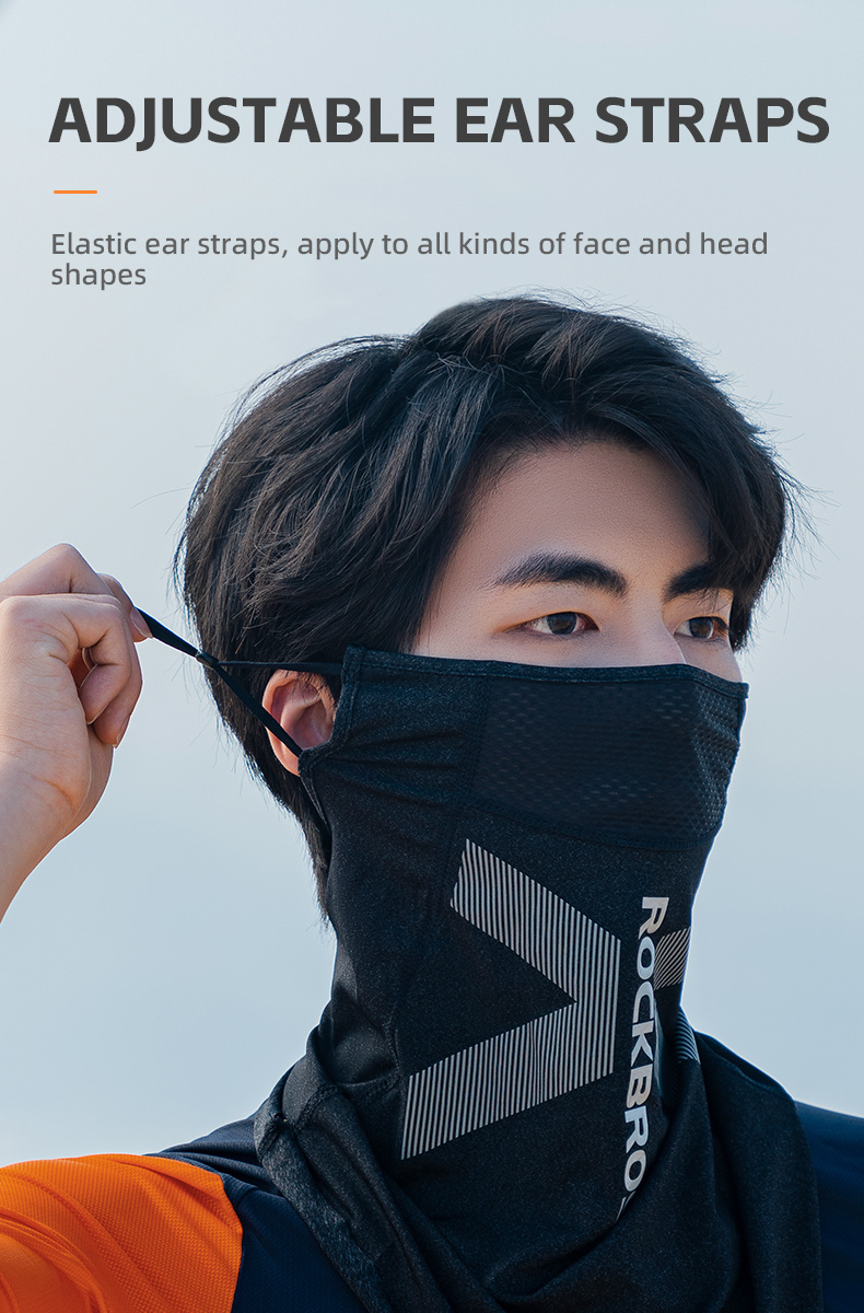 【MY Delivery】ROCKBROS Face Mask Bike Sunscreen Ice Silk Bicycle Anti-UV ...