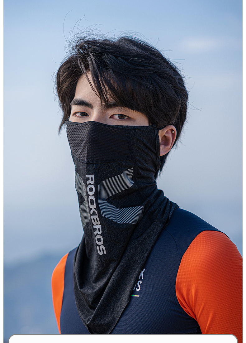 【MY Delivery】ROCKBROS Face Mask Bike Sunscreen Ice Silk Bicycle Anti-UV ...