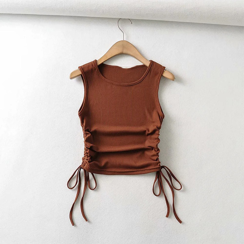 Summer NEW Arrival Women Solid Color Sexy Causal Crop Top With String ...