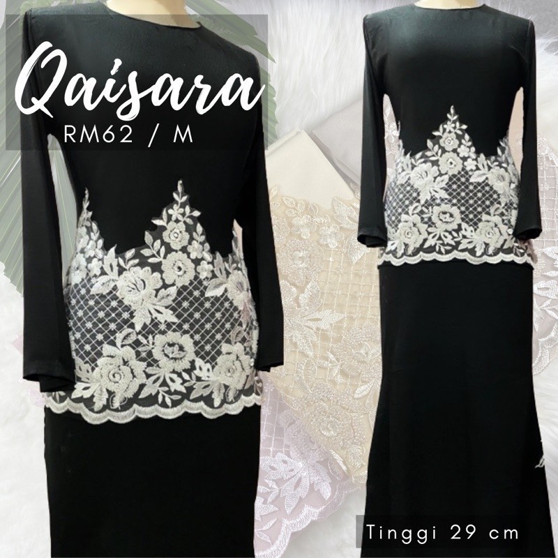 Qaisara beaded manik border bridal lace 28cm pengantin | Shopee Malaysia