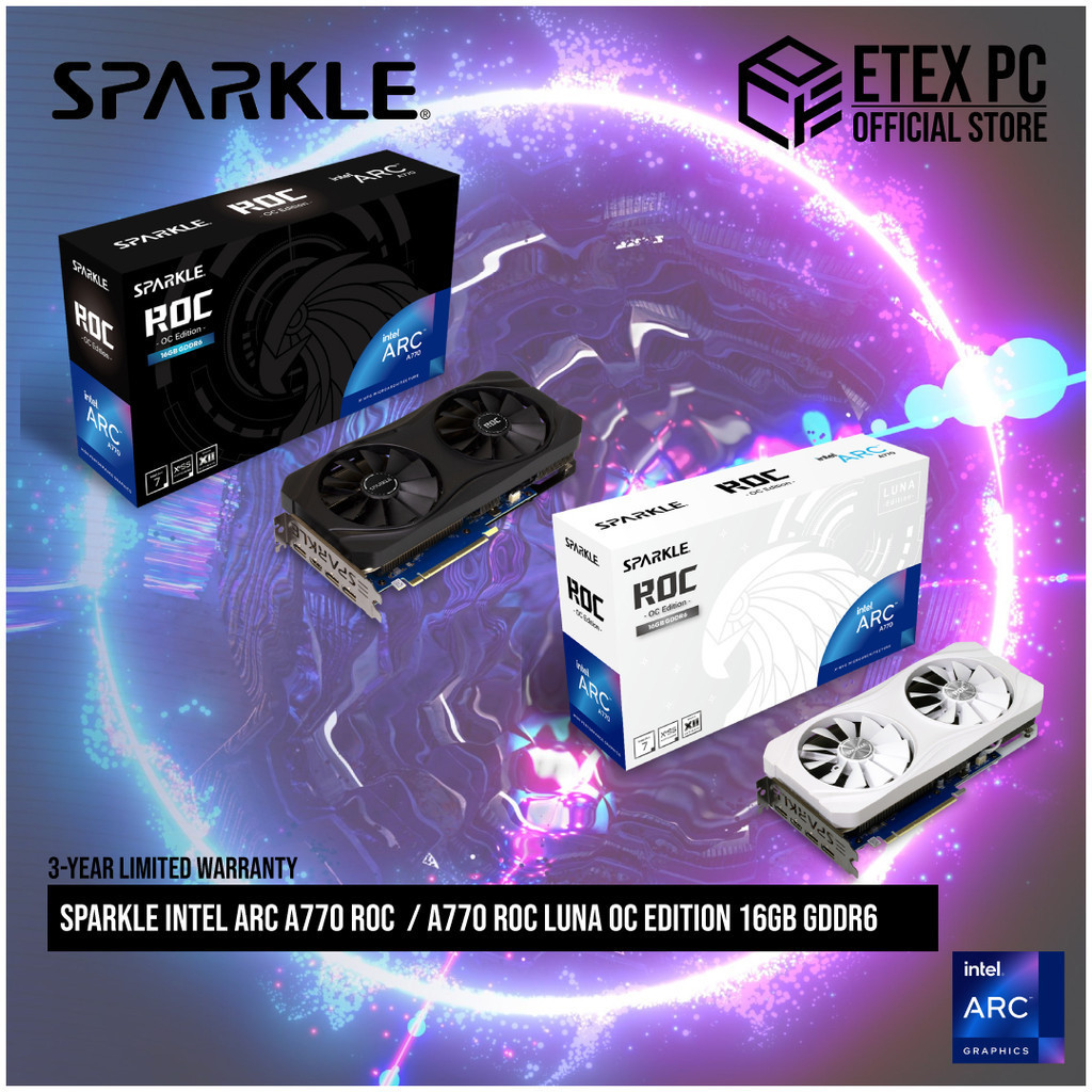 SPARKLE Intel Arc A770 ROC / A770 ROC LUNA OC Edition 16GB GDDR6 ...