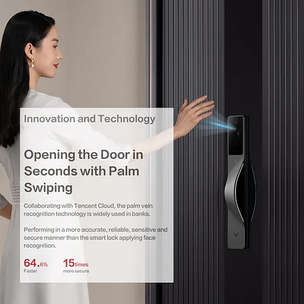 Lockin V5 Max Smart Digital DoorLock Palm Vein, 3D Face Recognition ...