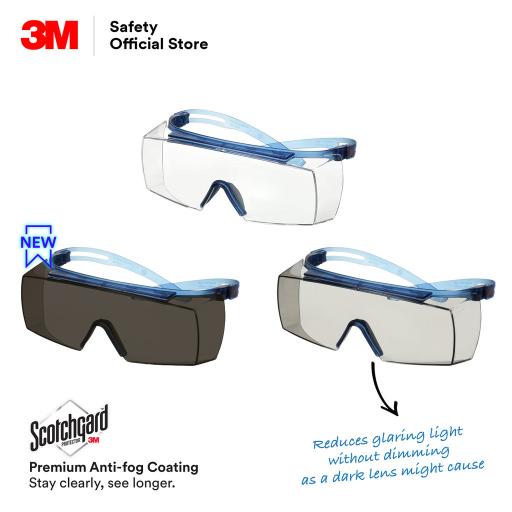 3M™ SecureFit Overspec SF3700 Series Eyewear / SF3701ASGAF-BLU ...