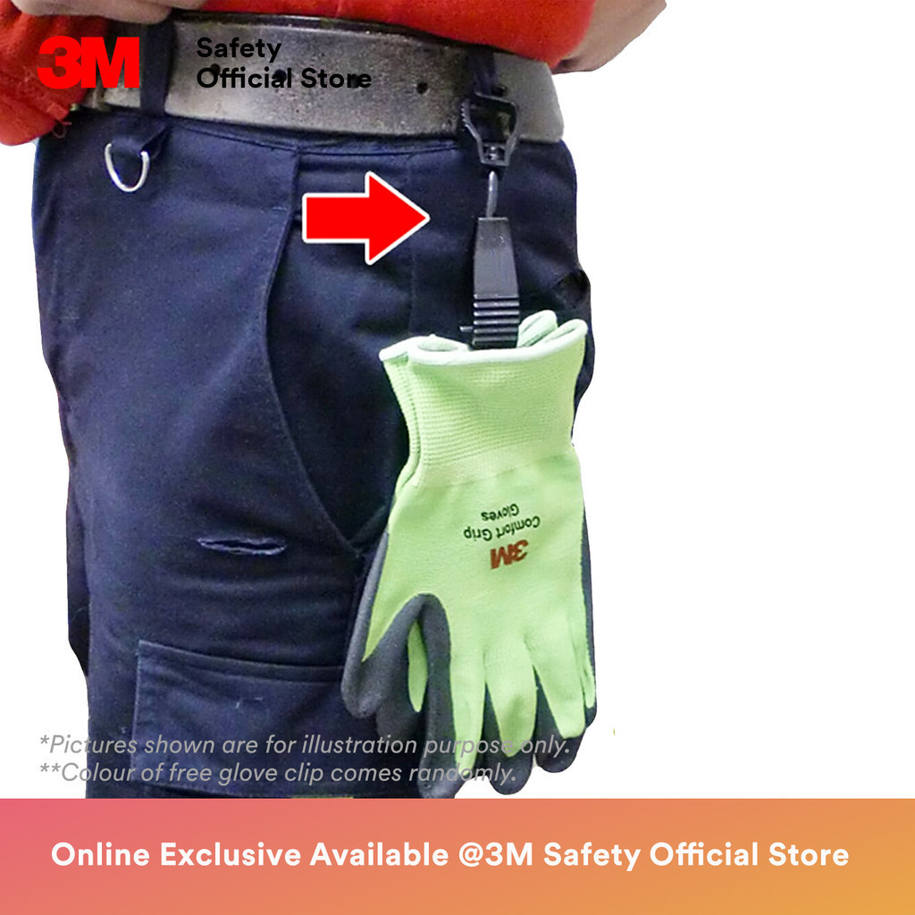 3M™ Comfort Grip Work Gloves General Use with Glove Clip - Grey/Orange ...