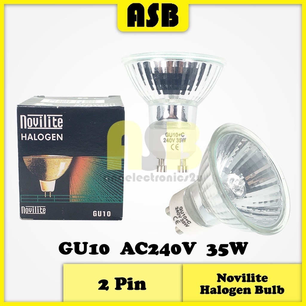 (1pc) Novilite Halogen Bulb 2 Pin ( AC 240V ) ( MR11 / MR16 / GU10 ...