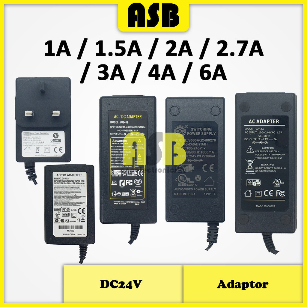(1pc) Adaptor DC24V ( 1A / 1.5A / 2A / 2.7A / 3A / 4A / 6A ) | Shopee Malaysia