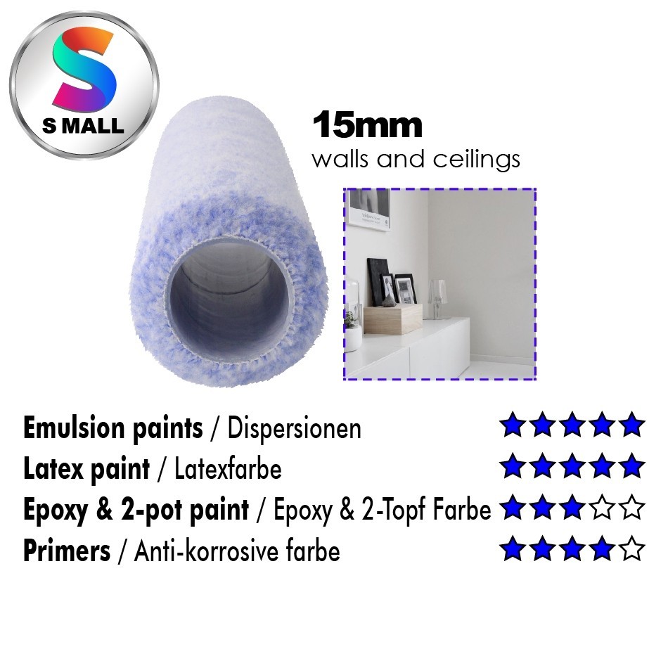 MCPRO 7" inch Paint Roller Refill Woven Polyester (15mm Pile Length ...