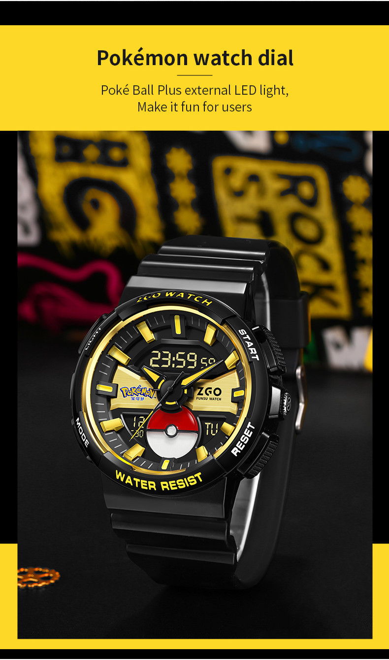 ZGO x Pokemon Pikachu jam tangan Mechanical Waterproof Watch For Men's ...