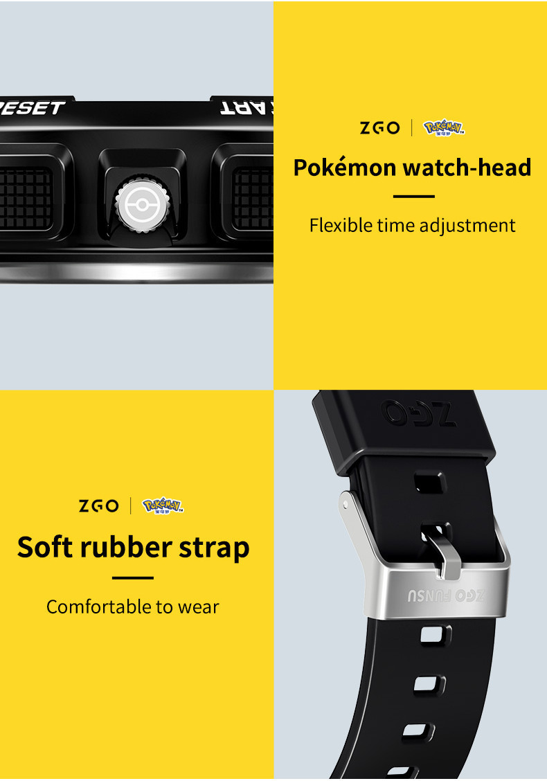 ZGO x Pokemon Pikachu jam tangan Mechanical Waterproof Watch For Men's ...