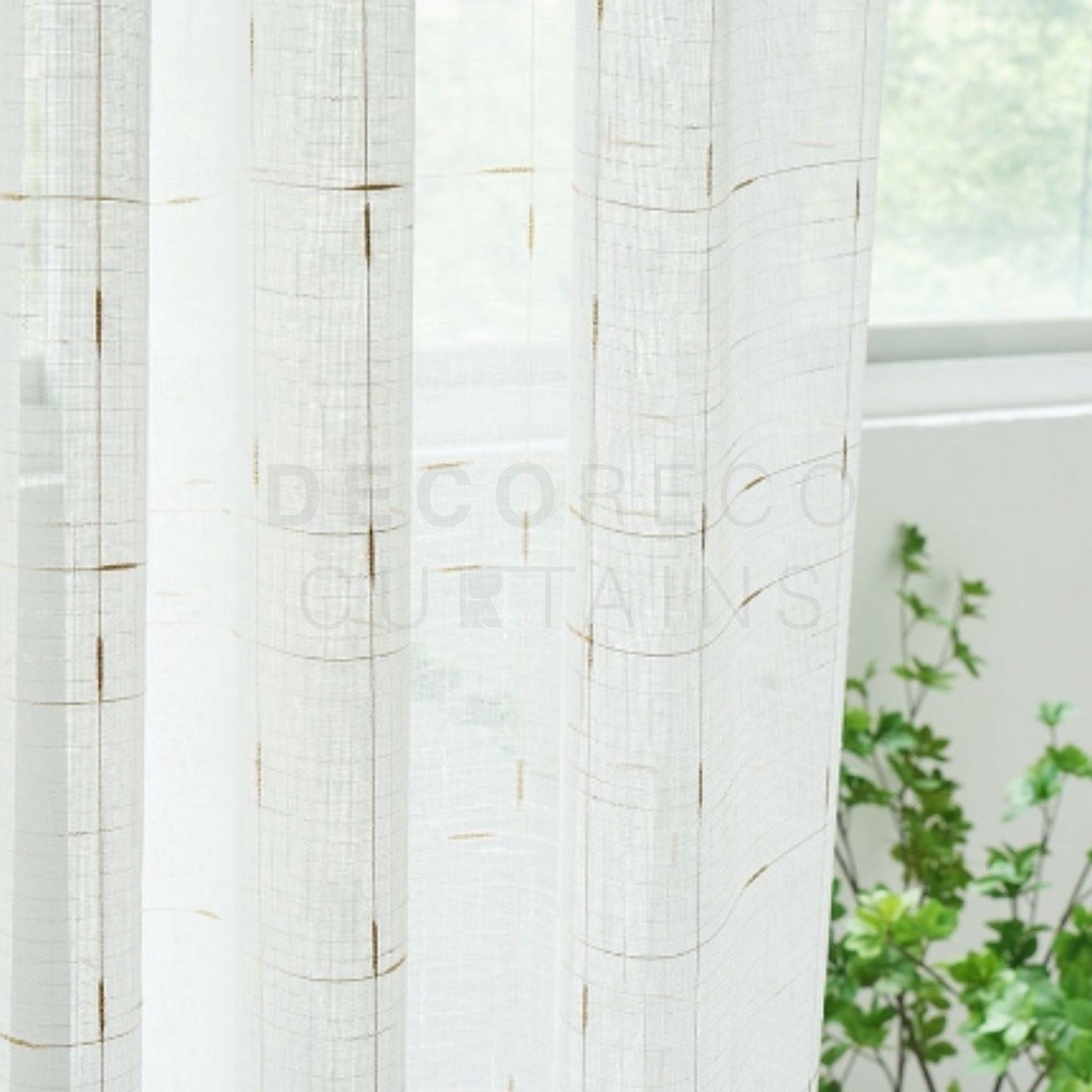 Langsir Premium Sheer Gold Line Day Curtain Langsir Lining Siap Jahit ...