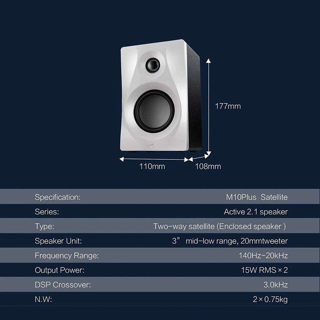 HiVi Swans M10 Plus, Bookshelf Speaker System: 2.1 Bluetooth with ...