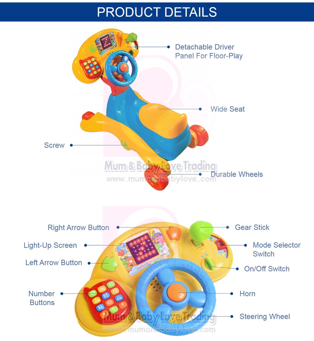 Vtech Baby 3 in 1 Grow and Go Ride On Toy (6 -36 Months) Can Become ...