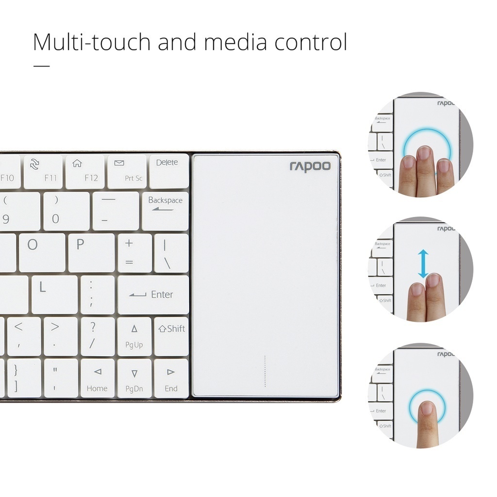Rapoo E2710 Wireless Multi-media Touchpad Keyboard US Black / Rapoo ...