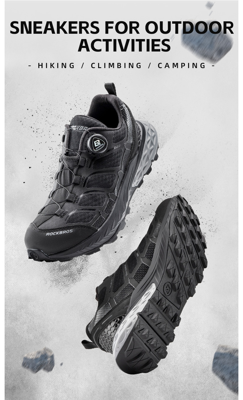 ROCKBROS Sports Shoes Lace Knob Breathable Anti-slip Honeycomb Mesh ...