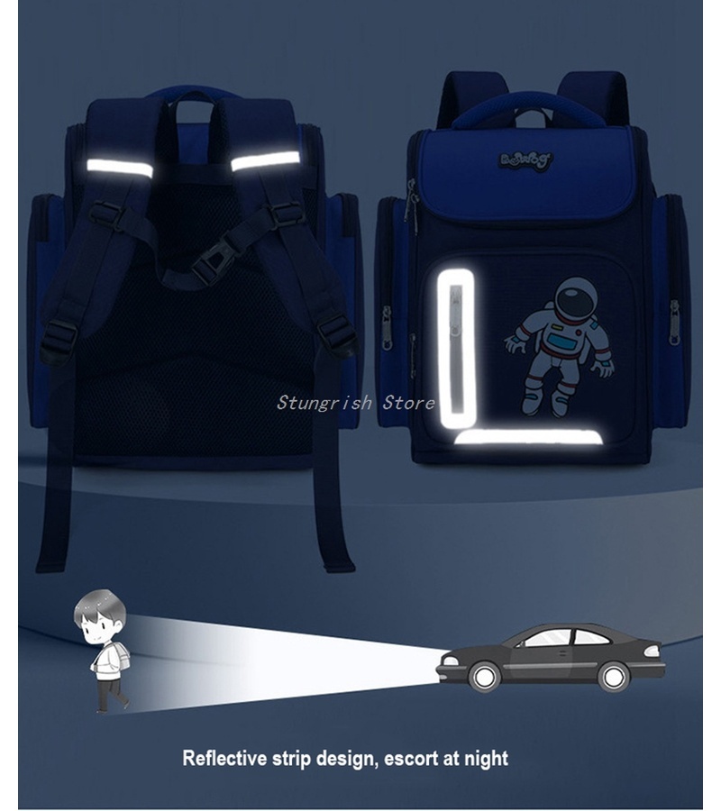 beg sekolah Children's Backpack Boy Waterproof Astronaut Printing For ...