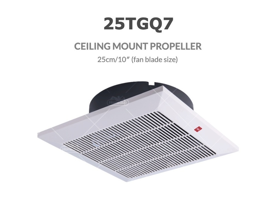 KDK Ventilating Exhaust Fan 25tgq7 - Ceiling Mounted, 10inch (10” - Fan ...