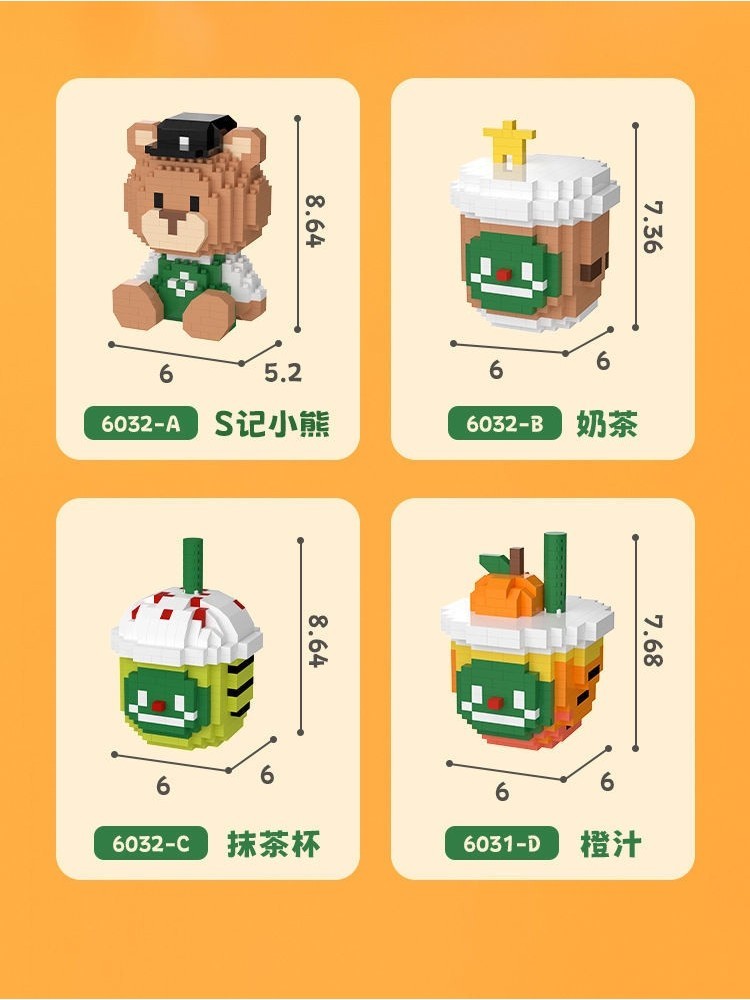 🇲🇾Fast Food DIY Building Blocks Nano block Cartoon Puzzle Connection ...