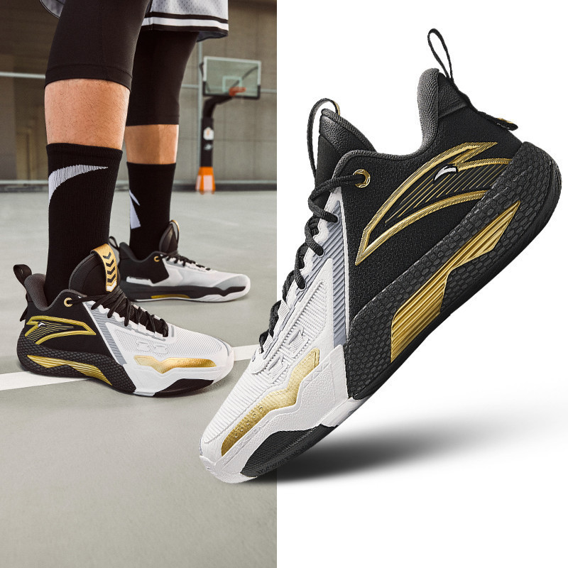 ANTA Men Flash Battle 5 Basketball Shoes 812341113-1 White/Black/Golden ...