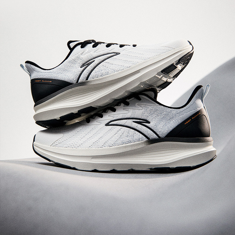 ANTA Men FLOW RUNNING SHOES 812345538-2 White/Grey/Black (Kasut Larian ...