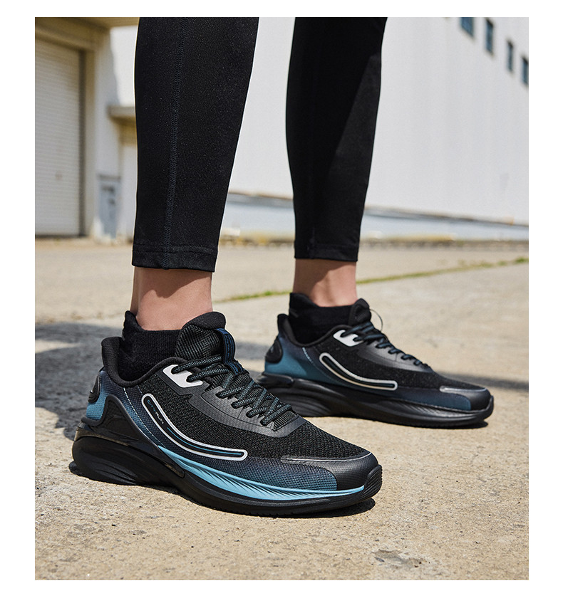 ANTA Men Lightweight CITY Running Shoes - Black/Pitch Blue/Silver ...