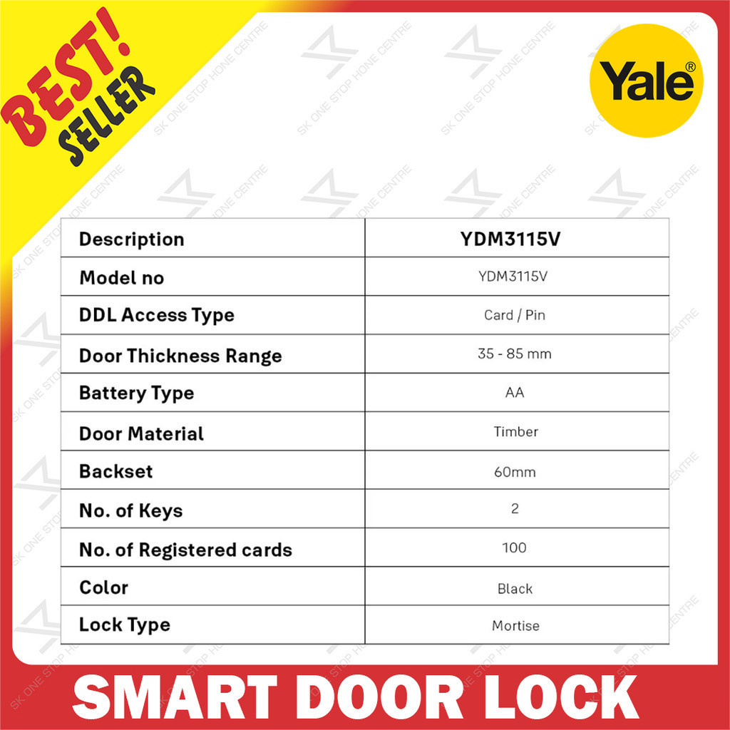 YALE YDM 3115V Yale Home Access Smart Digital Door Lock (FREE Yale Connect Wi-Fi Bridge ...