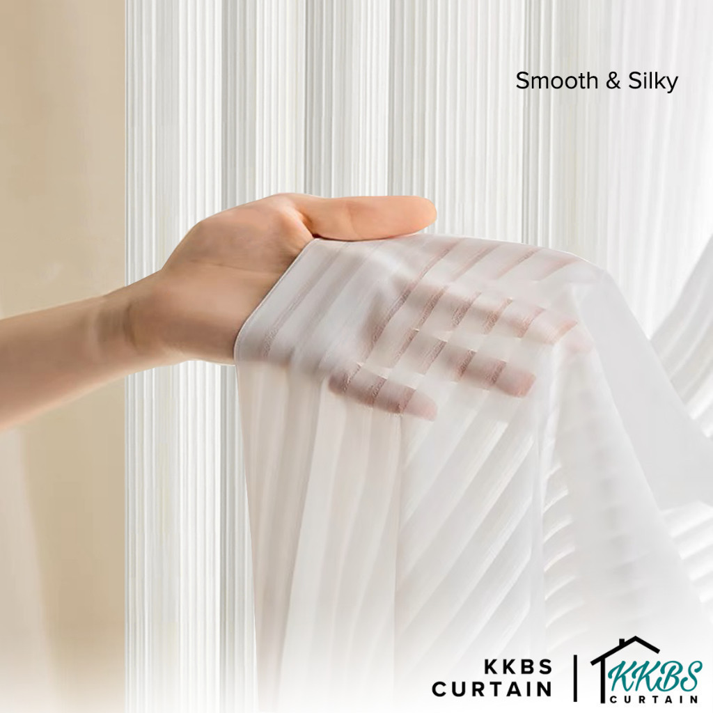 KKBS CURTAIN Vertica Langsir Sheer/Lining Siap Jahit Cangkuk & Ring ...