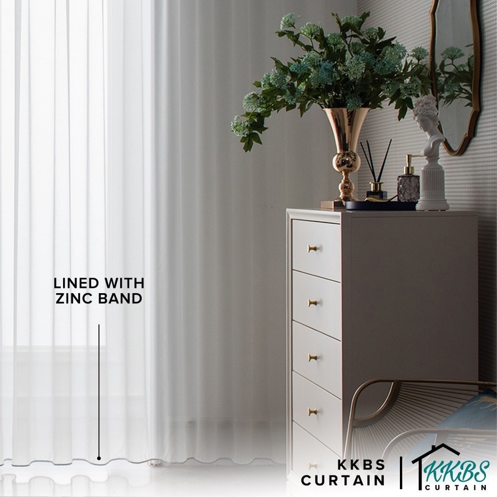 KKBS CURTAIN Zelda Sheer Curtain Custom Made Hook, Eyelet, S Fold ...