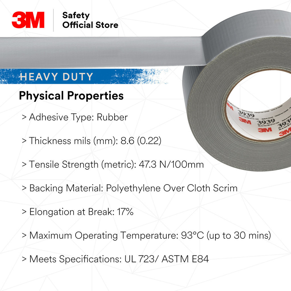 3M™ Heavy Duty Duct Tape 3939 Silver/ Duct Tape/Splicing Masking/Made ...
