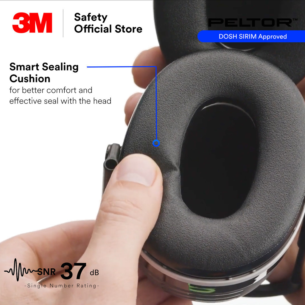 3M™ X5A Peltor X5 Series Over-The-Head Safety Earmuffs/Highest Single Noise Rating SNR 37 dB (1 ...