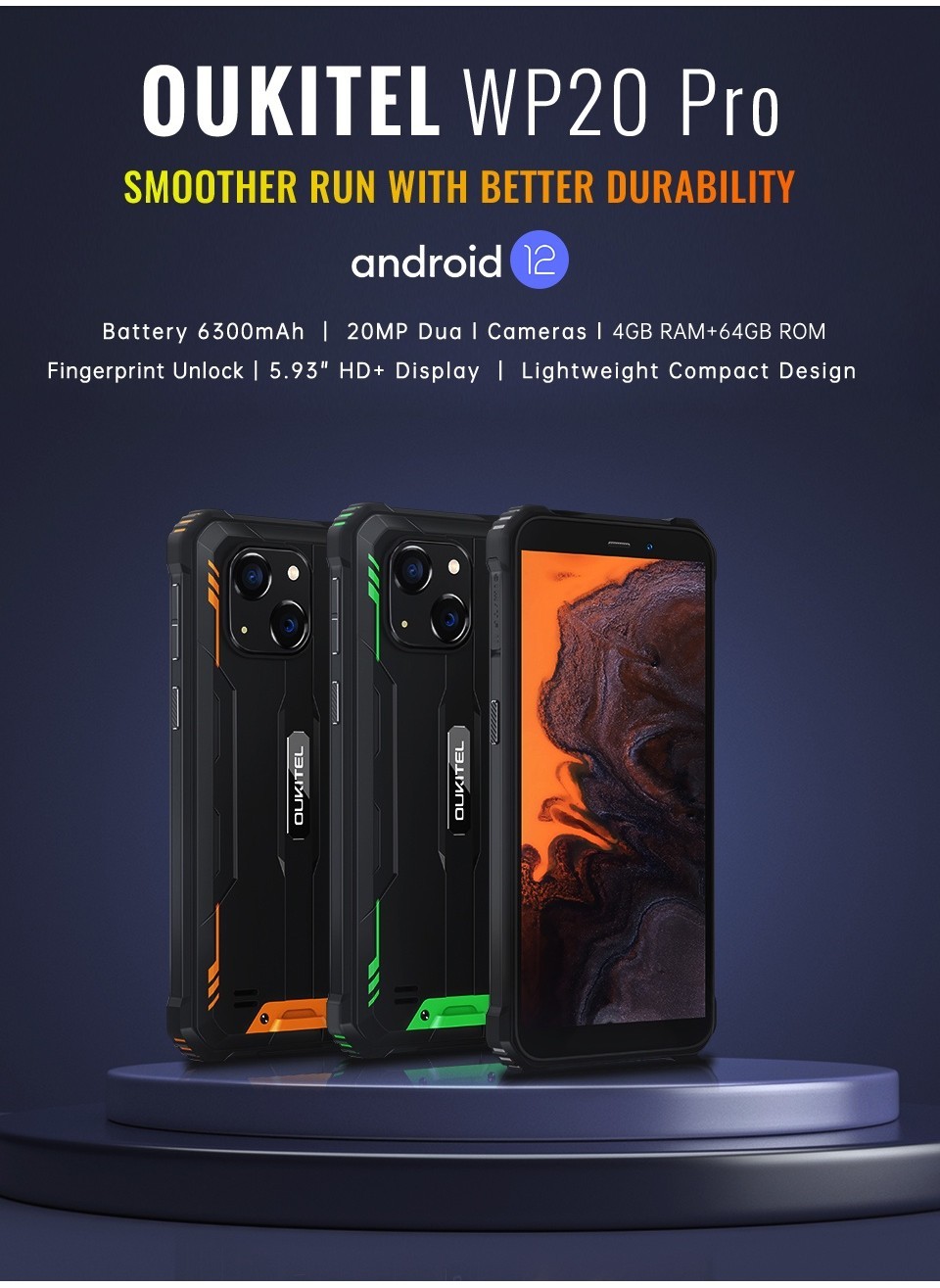 OUKITEL WP20 Pro Global Version Rugged Smartphone (5.93" HD+ 4GB RAM ...