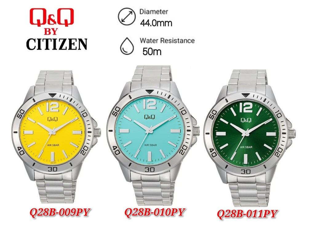 Q&Q by Citizen Men's Metal Strap Watch Q28B - Silver | Shopee Malaysia