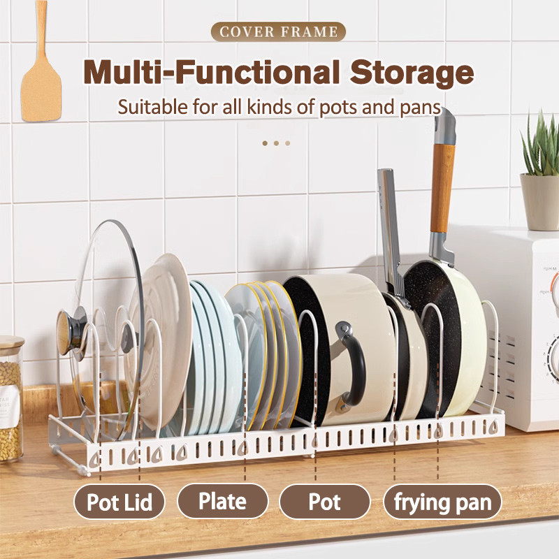 Cambond Adjustable Lenght Kitchen Racks Organizer Expandable Pot Racks ...