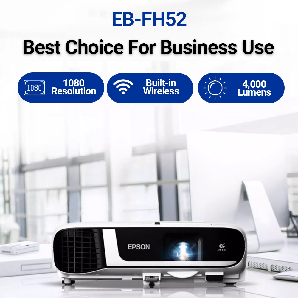 Epson EB-FH52 Full HD 3LCD WUXGA FHD 4000 Lumens Business Data HDMI Projector | Shopee Malaysia