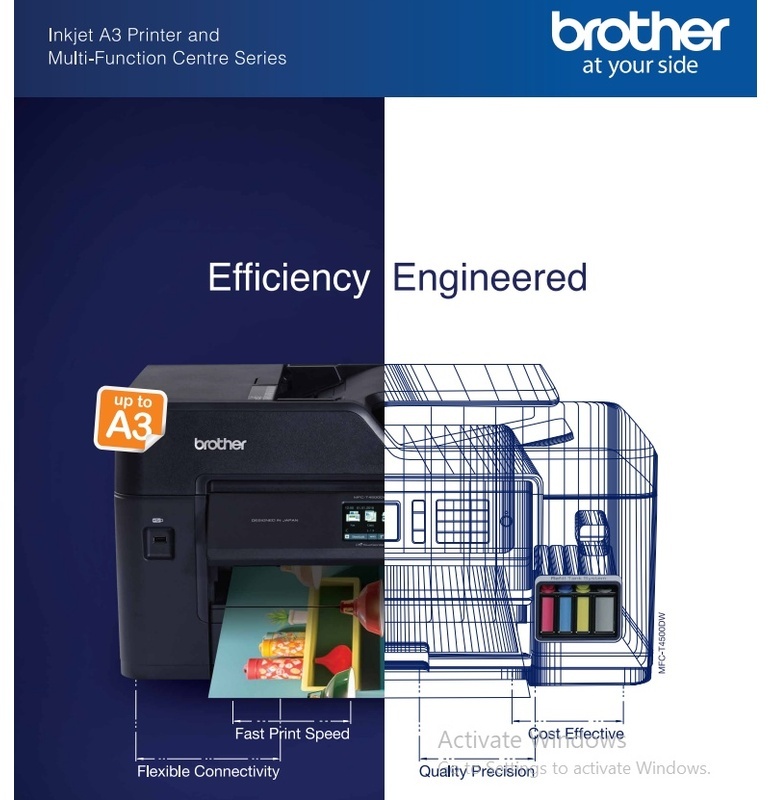 Brother MFC-T4500DW All In One Wireless A3 Color Inkjet Printer / Print ...