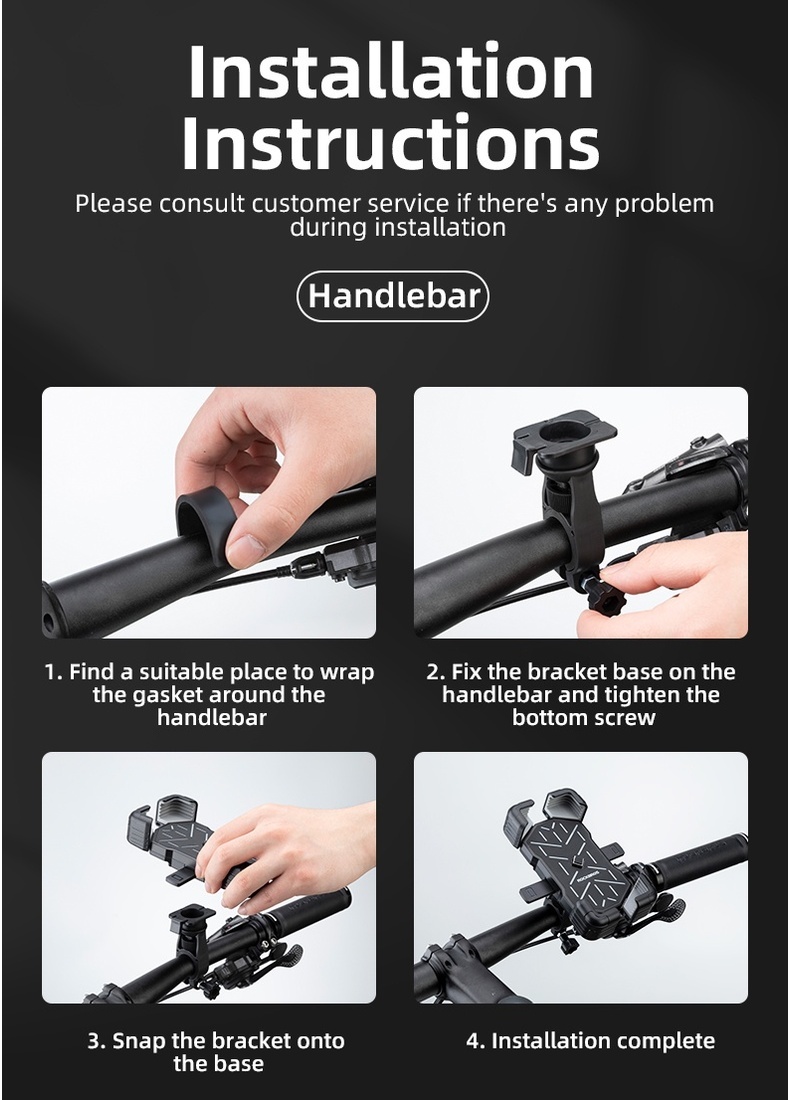 【MY Delivery】ROCKBROS Bike Phone Holder 360° View Universal Bicycle Phone Holder 4.5-7.2inch ...