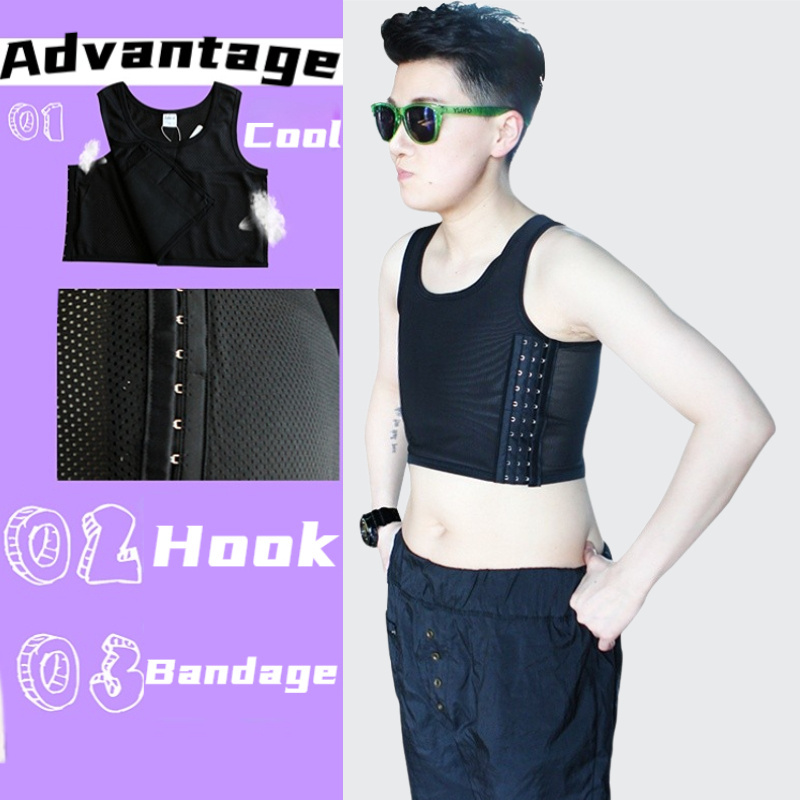 Bandage Chest Binder S-6XL Short Buckle Breast Binder Elastic Crop Top ...